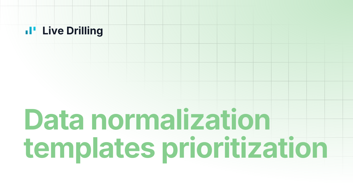 Data normalization templates prioritization | Live Drilling